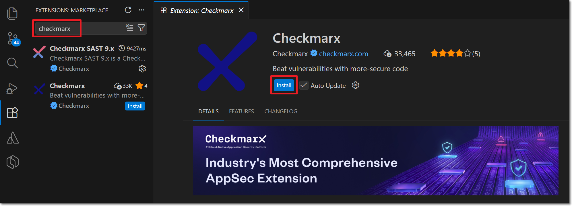 Installing and Setting up the Checkmarx VS Code Extension